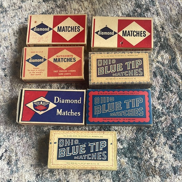 Accents | Vintage Ohio Blue Tip Diamond Matchbox Lot Of 7 | Poshmark